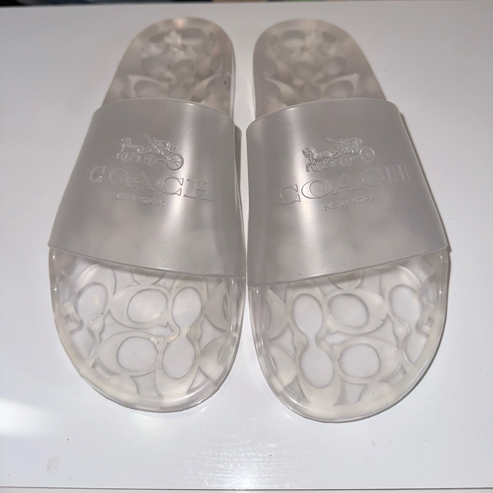 Coach Ulysses Rubber Slides | Clear White | 8b - Gem